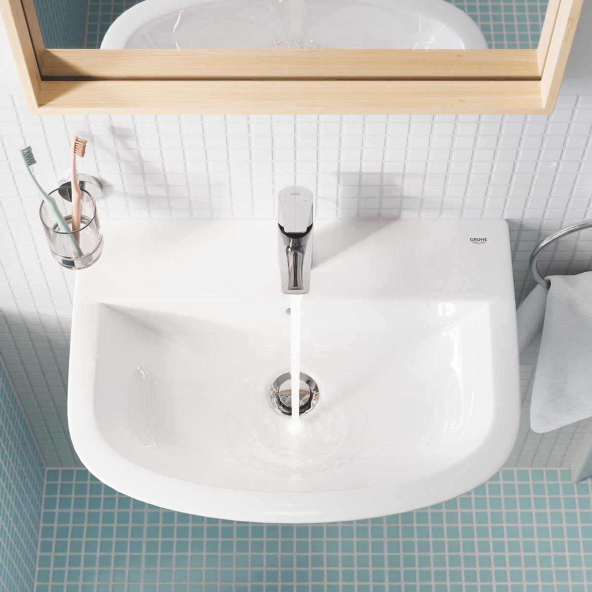 GROHE - Mitigeur monocommande Lavabo Taille S BauEdge Chromé GROHE ...