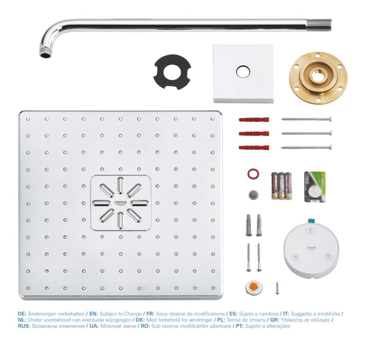GROHE - Set de douche de tête avec bras 422 mm, 2 jets Rainshower ...
