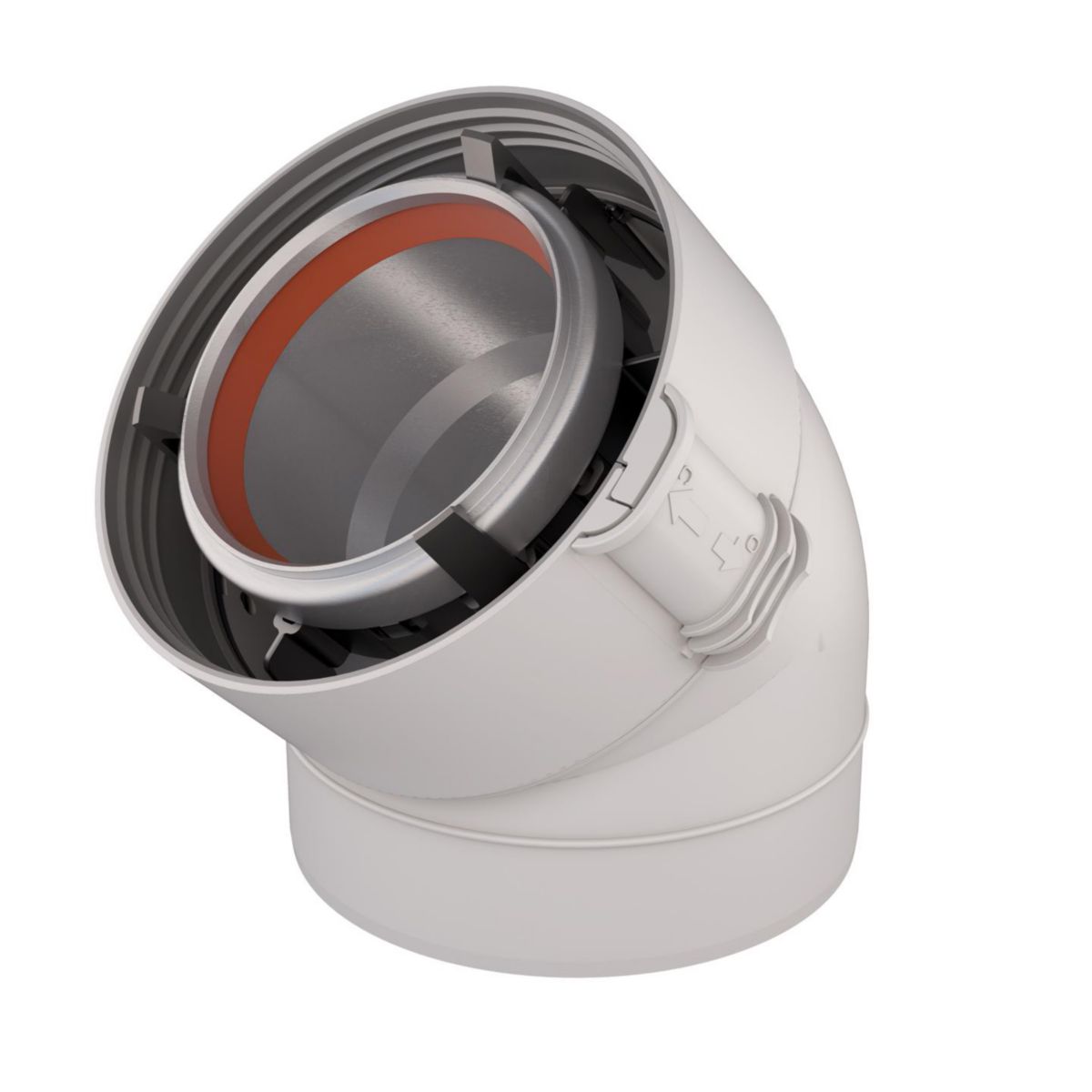 UBBINK - Coude 80-125 aluminium/PVC nouveau Sékurit 45° Réf. 229501 | Cedeo