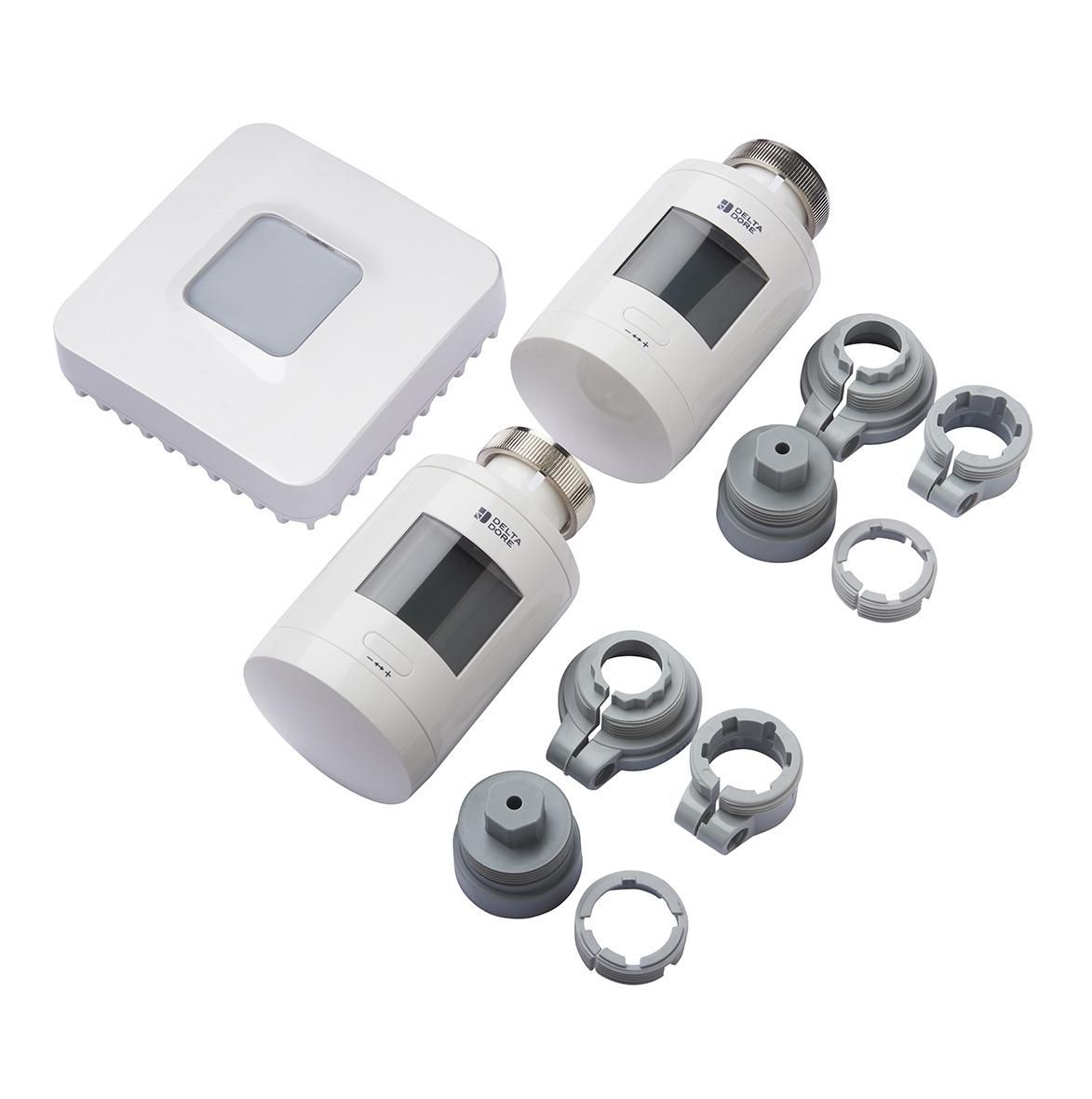 DELTA DORE - Pack connecté de têtes thermostatiques comprenant 1 Tydom ...