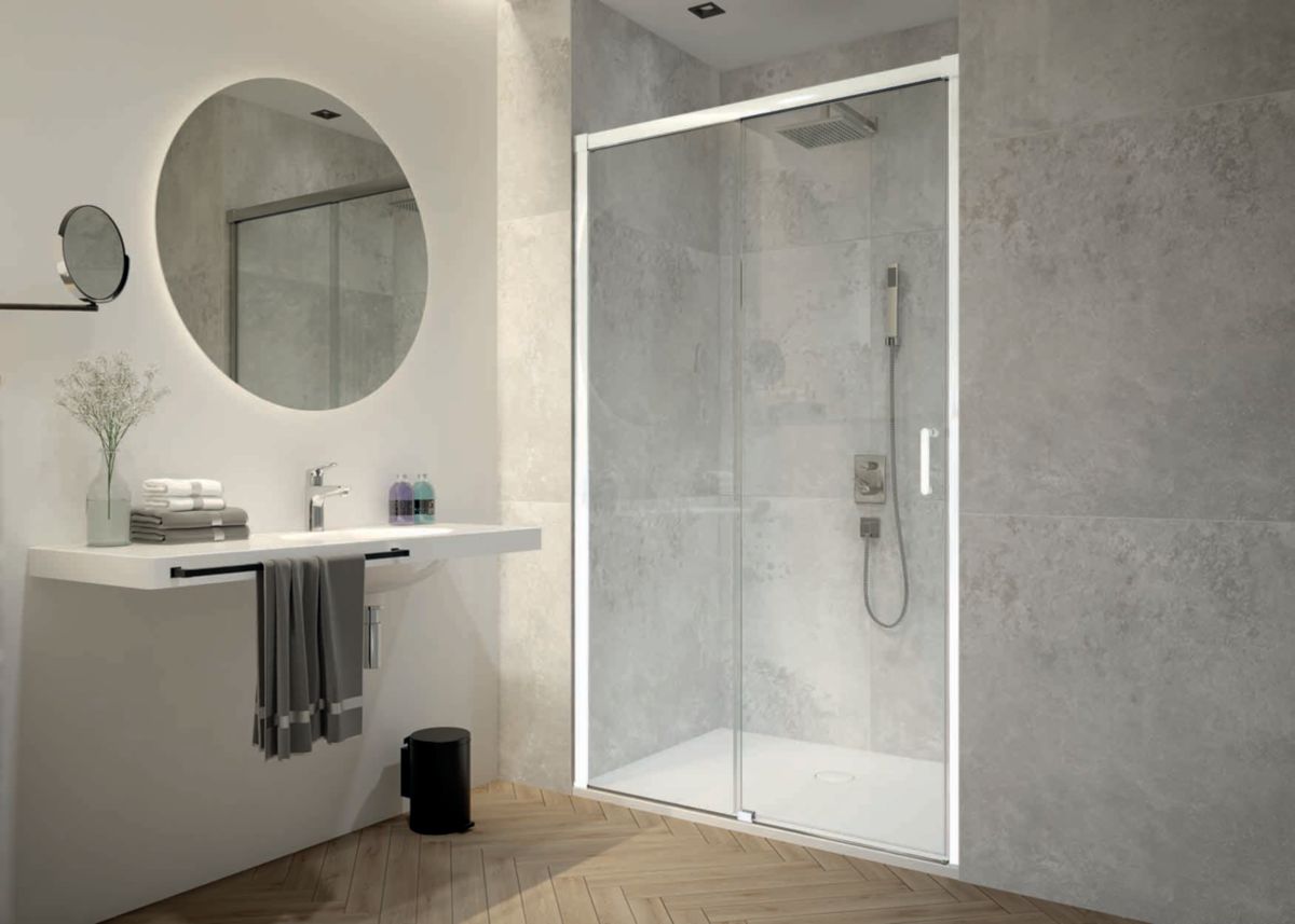 LEDA - PAROI DE DOUCHE ARTY FACE COUL 2V 100 CM SANS SEUIL VERRE ...