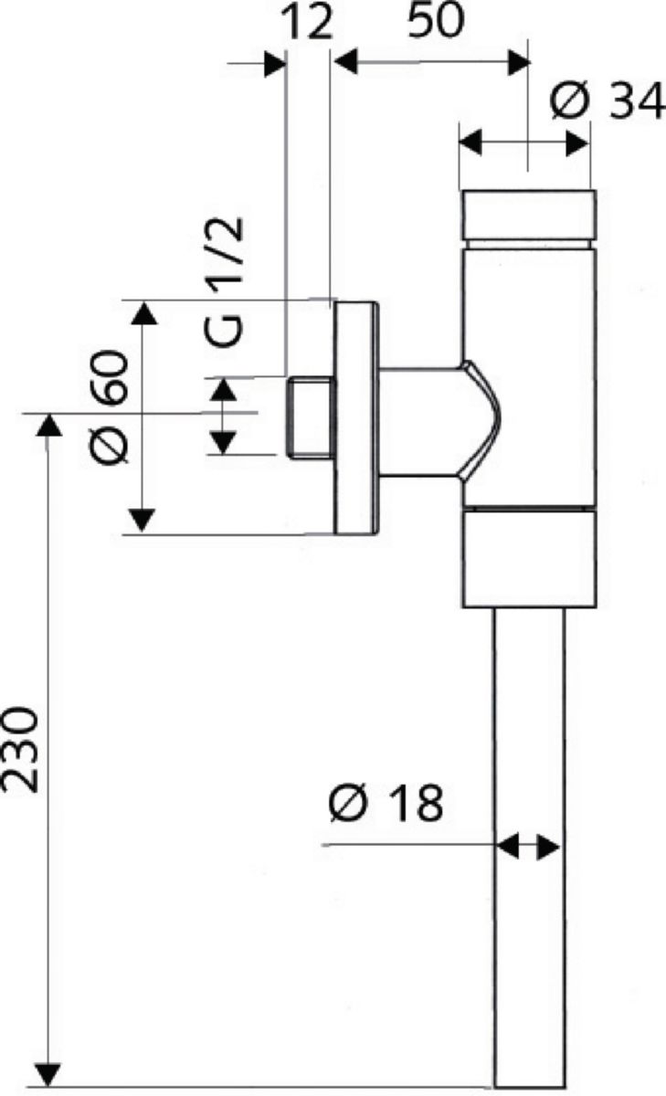 SCHELL - Robinet poussoir d'urinoir BASIC 15 x 21 sans robinet d'arrêt réf. 024760699 | Cedeo