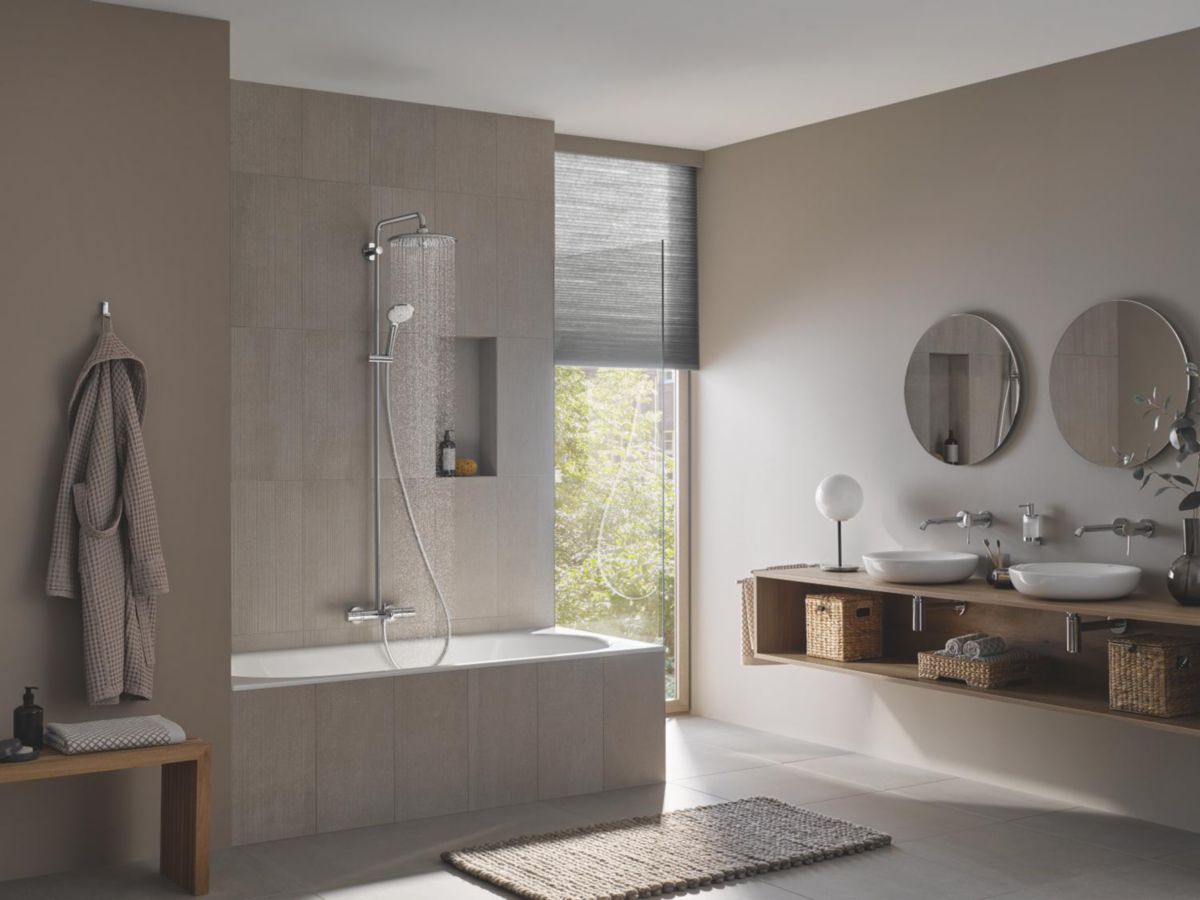 GROHE - Colonne de douche avec thermostatique Bain/Douche chromé ...