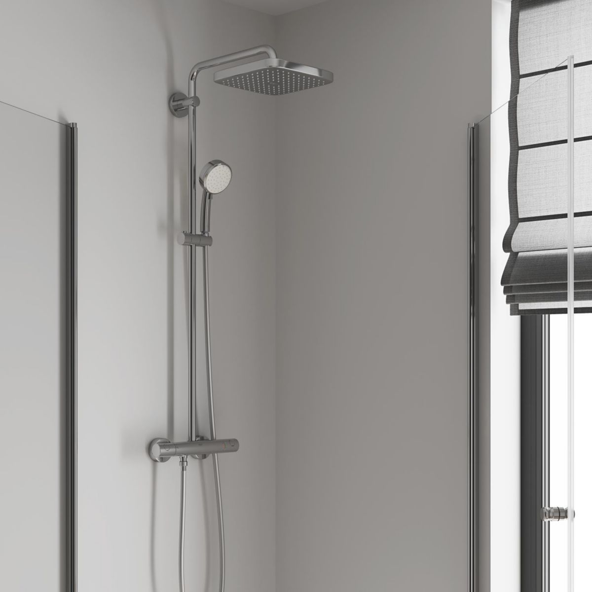 GROHE - Colonne de douche avec mitigeur thermostatique chromé Tempesta ...