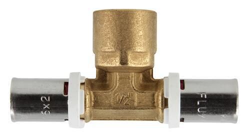 NICOLL - Té à sertir, femelle à visser Fluxo laiton diamètre 16x1/2mm réf. FLT1615F | Cedeo