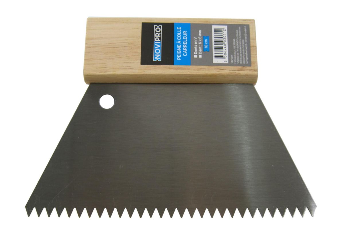 NOVIPRO - Peigne à colle Novipro dents 6x6 en V longueur 180mm | Cedeo