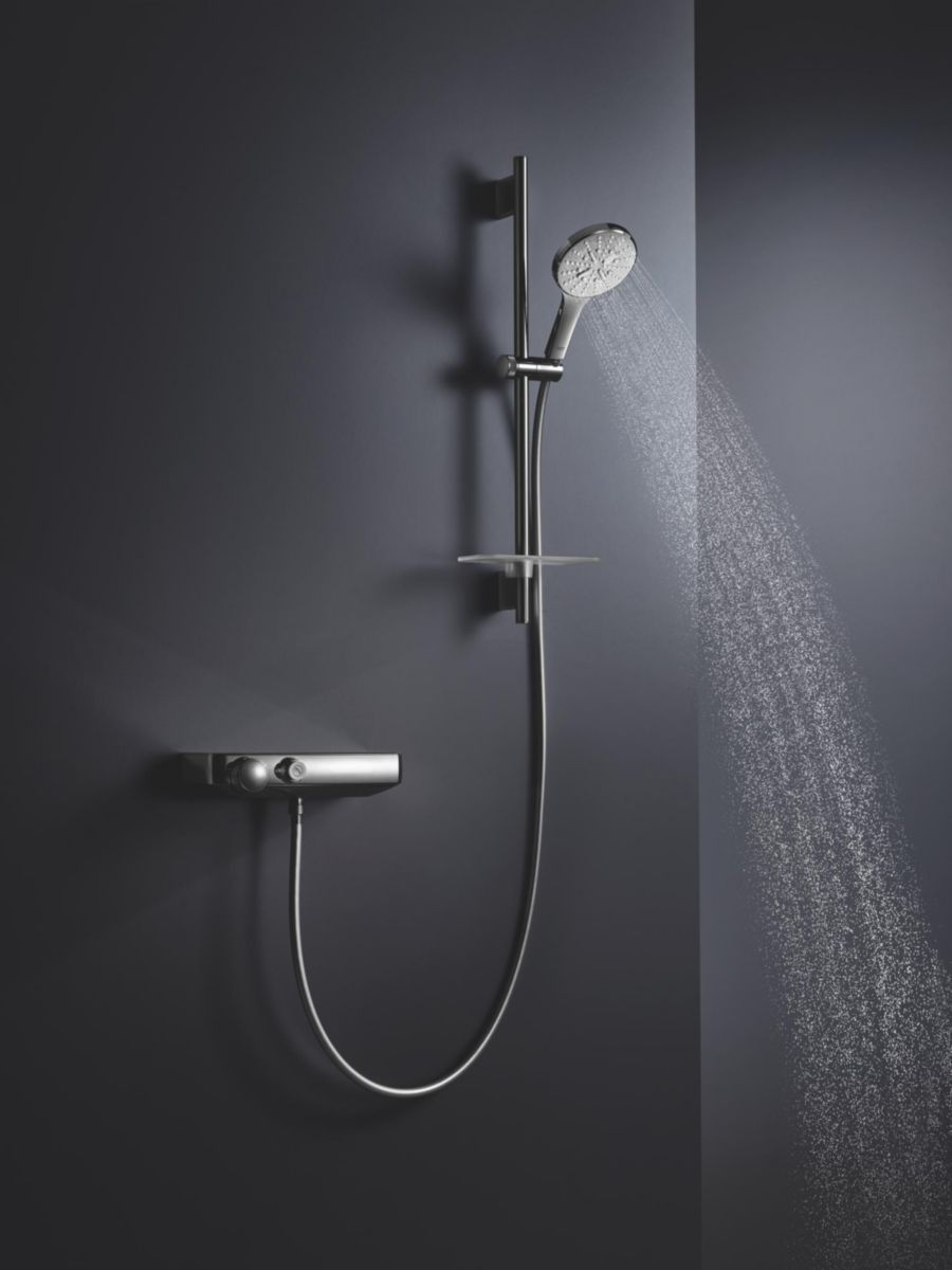 GROHE - Support mural pour douchette Rainshower Hard Graphite brossé ...
